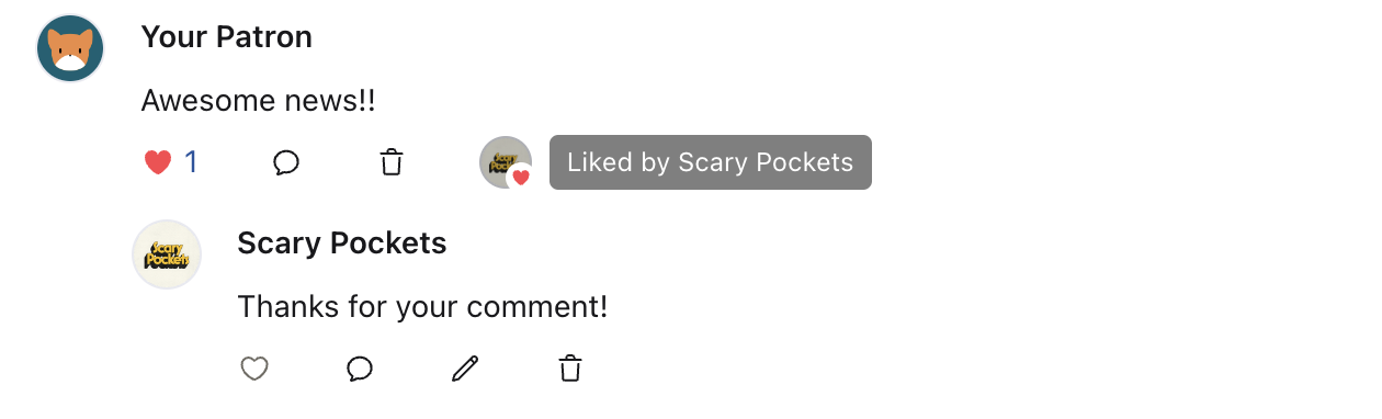 Comment on a post – Patreon Help Center