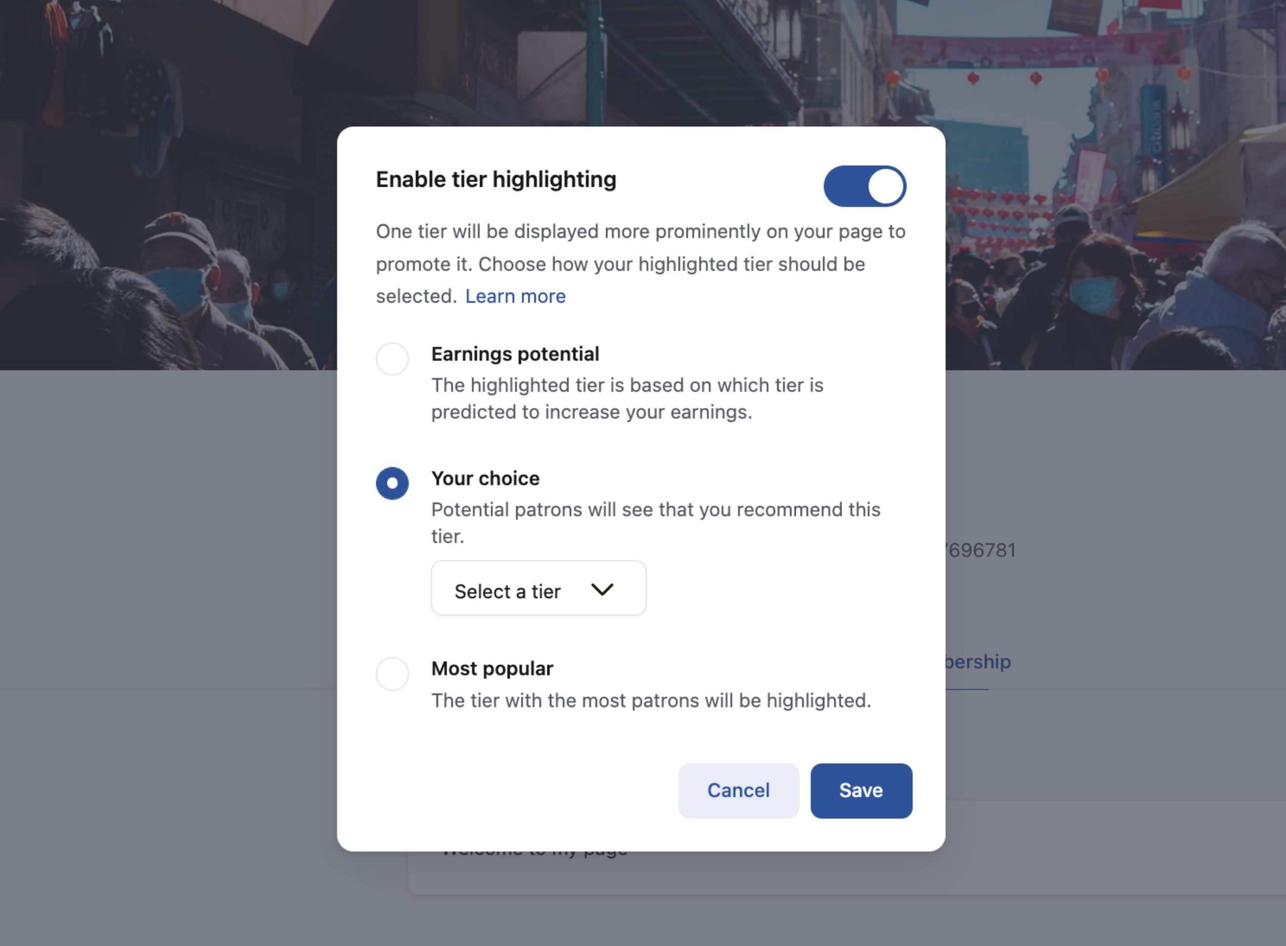 Tier highlighting – Patreon Help Center