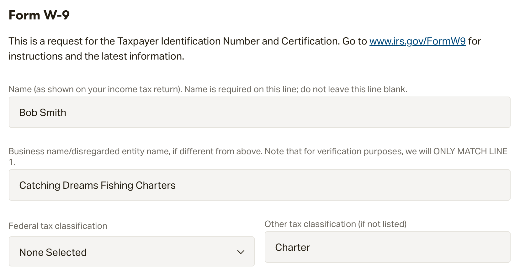 Remplir un formulaire W-9 – Centre d'aide