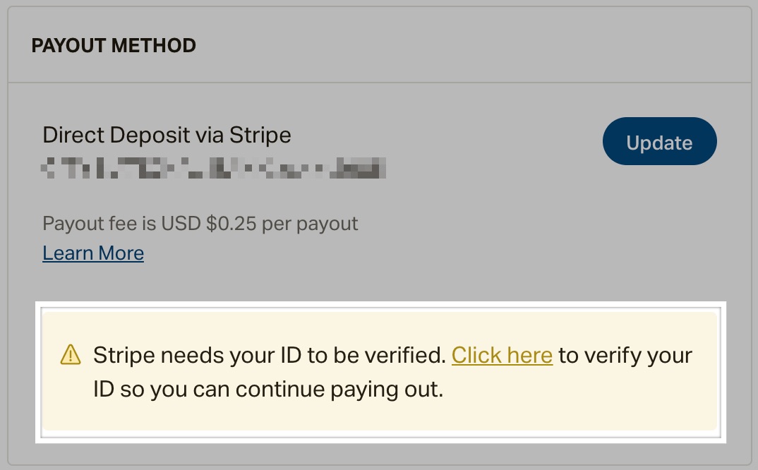 Upload my verification document for Stripe direct deposit – Patreon ...