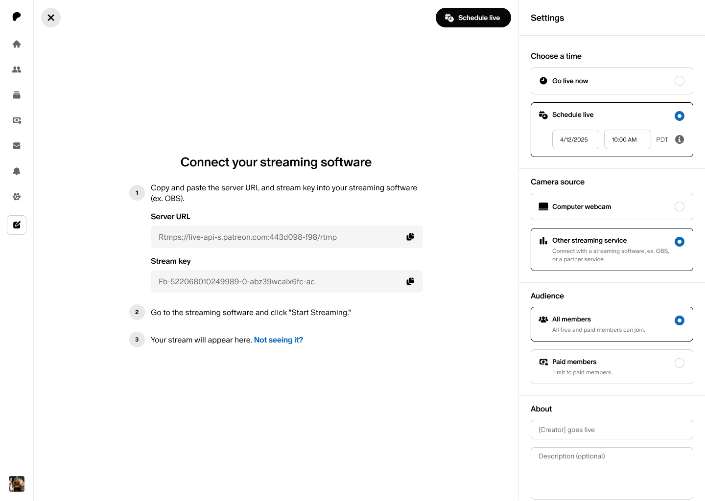 Live Set Up and Overview – Patreon Help Center