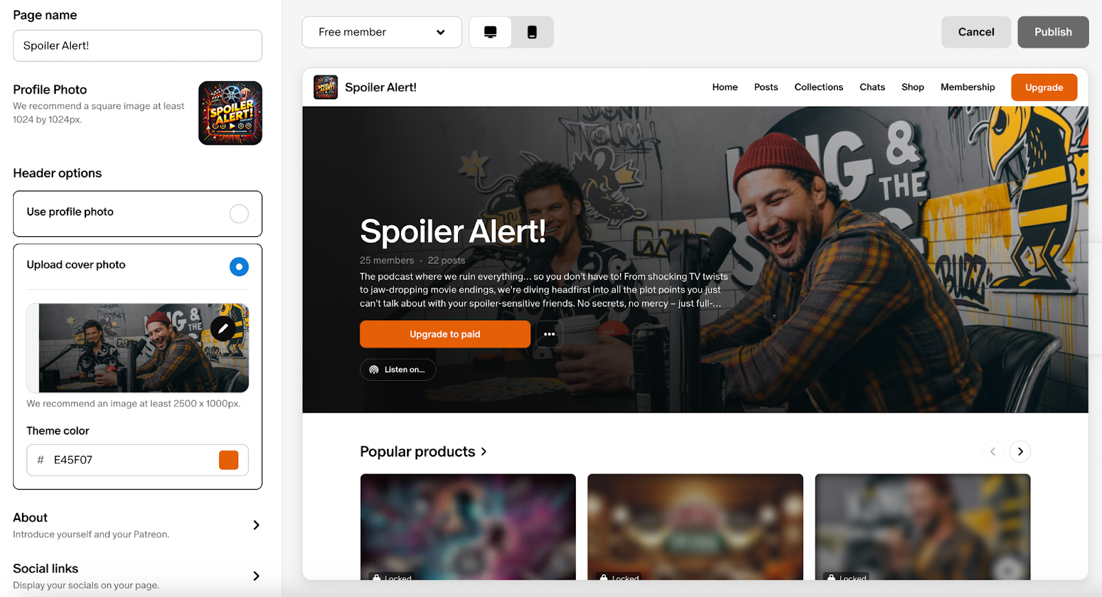 Your updated creator page – Patreon Help Center